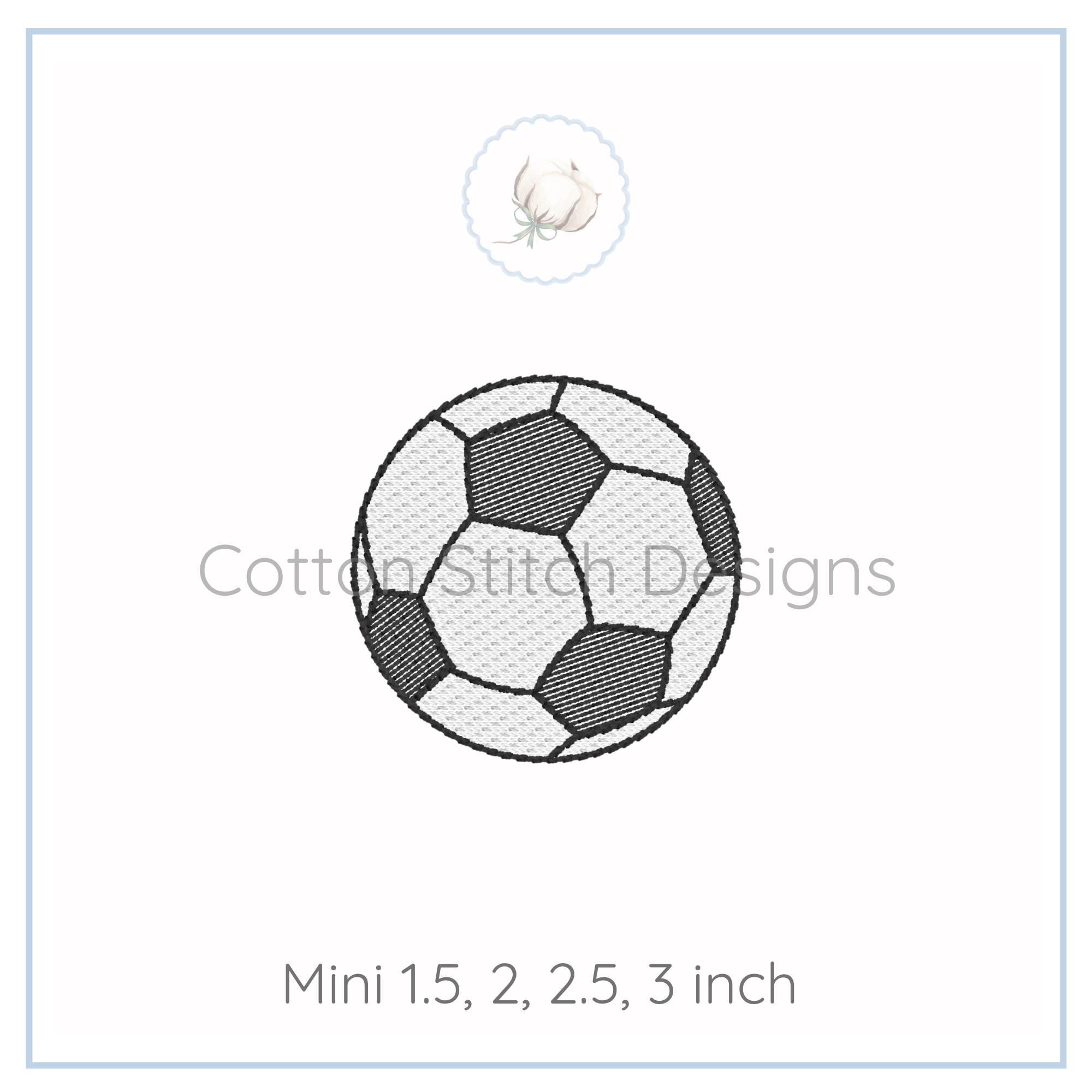 Mini Soccer Ball Stitch Machine Embroidery Design – Cotton Stitch Designs