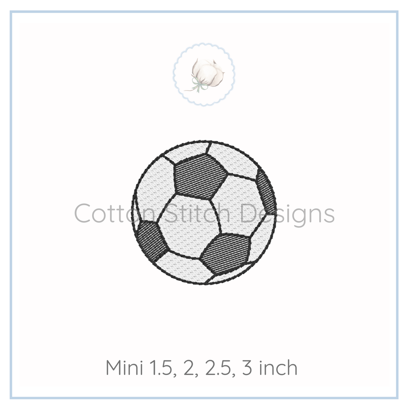 Mini Soccer Ball Stitch Machine Embroidery Design – Cotton Stitch Designs
